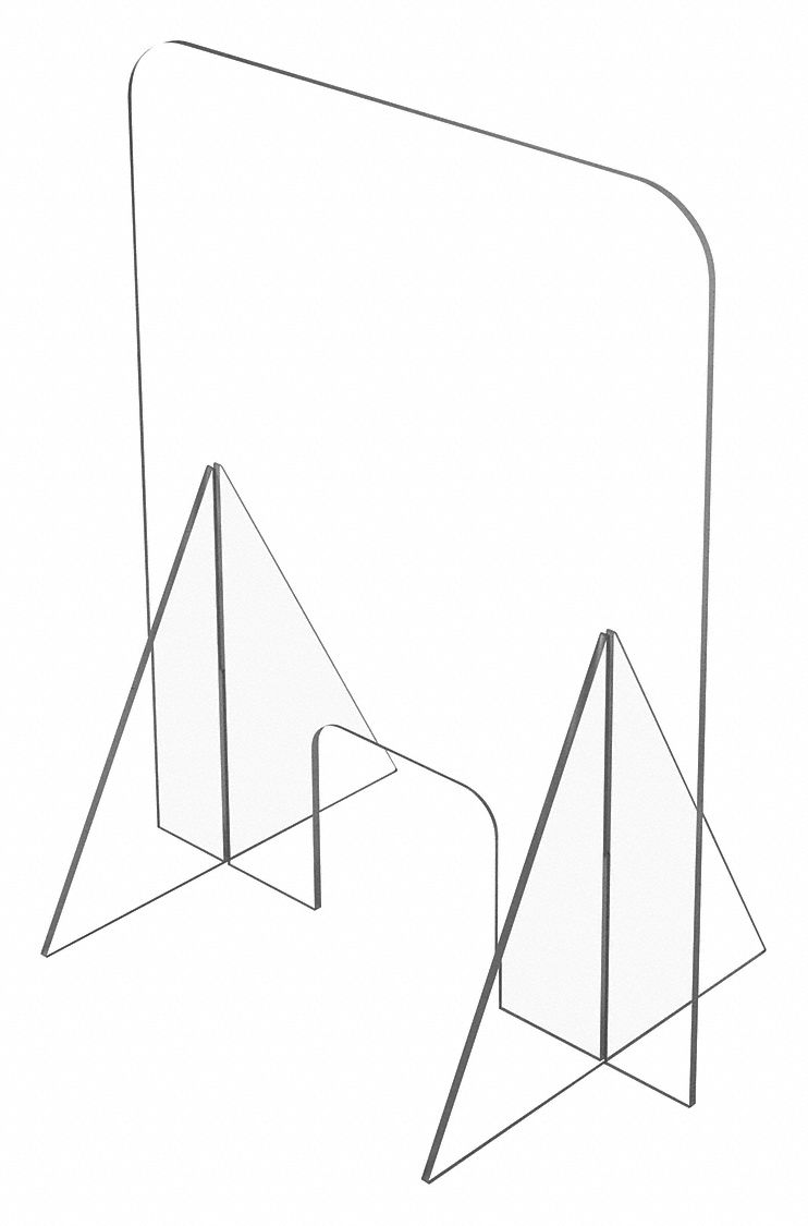 Plastic, 36 in Overall Ht, Self-Supported Clear Plastic Dividers ...