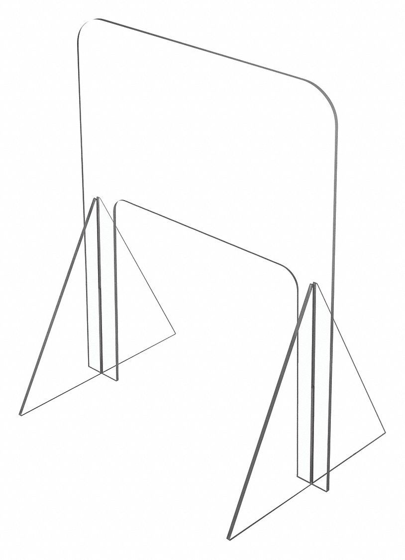 Plastic, 36 in Overall Ht, Self-Supported Clear Plastic Divide - 56KX90 ...