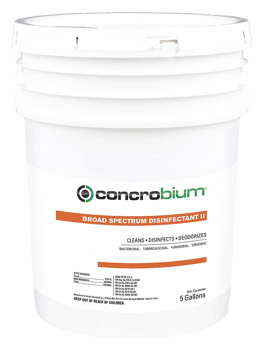 CONCROBIUM, Bucket, 5 gal Container Size, Disinfectant - 56KY62|364107 ...