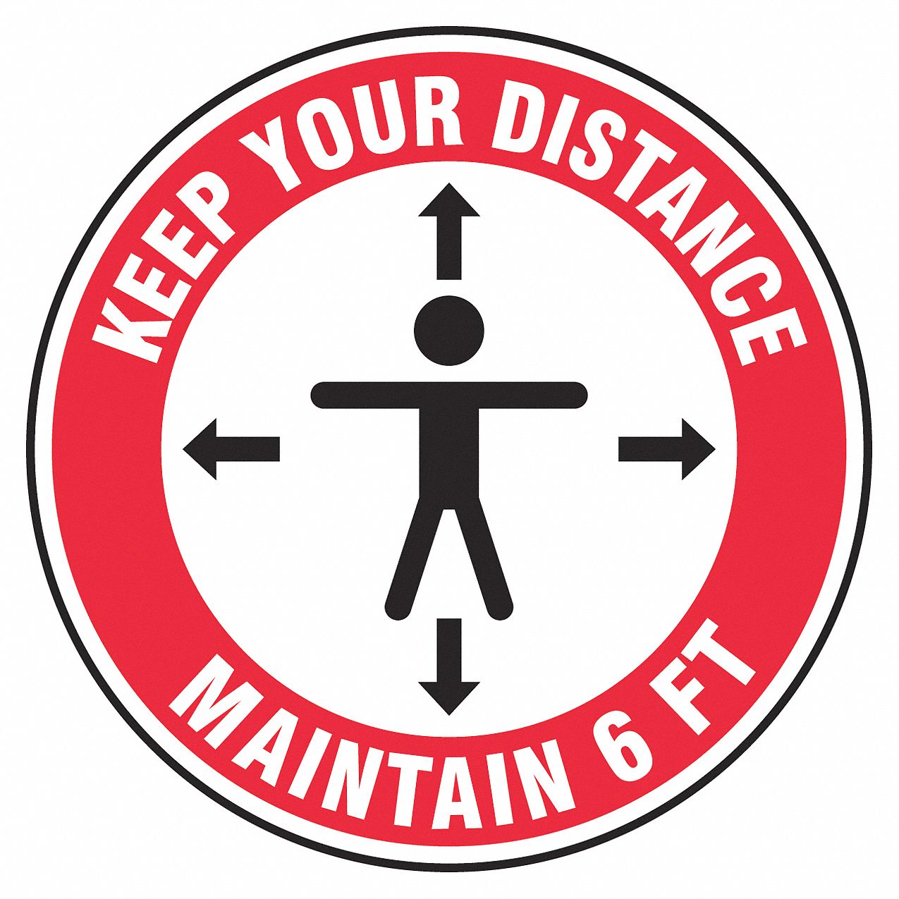 12 in x 12 in Nominal Sign Size, Vinyl, Floor Sign - 56LE87|MFS345 ...