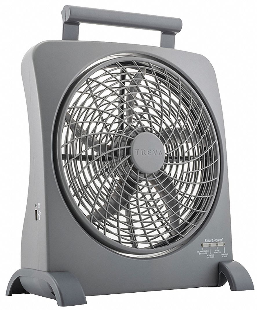 TREVA/O2COOL, 10 in Blade Dia, Non-Oscillating, Compact Fan - 56LF10 ...