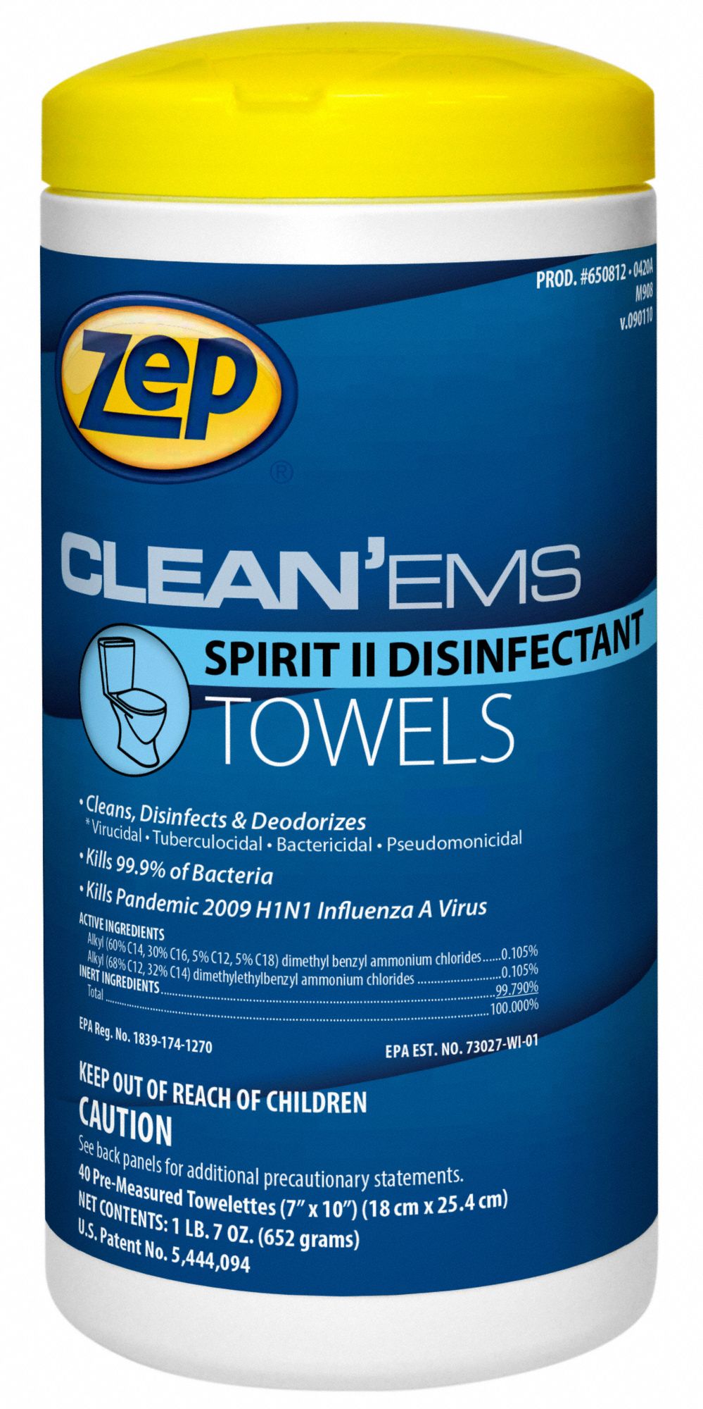 ZEP, Canister, 40 ct Container Size, Disinfecting Cleaning And ...