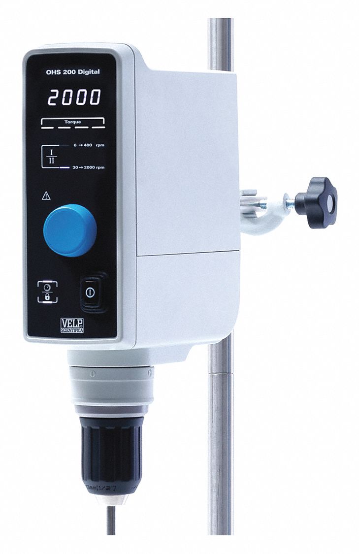VELP SCIENTIFIC, 2,000 RPM Max Speed, 200 N-cm, Overhead Mixer - 56LK87 ...