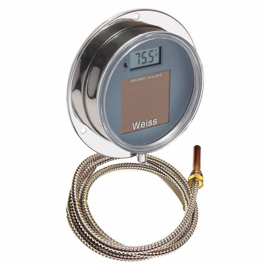 WEISS Digital Panel Mount Thermometer, -50° to 300°F/-45° to 150°C ...
