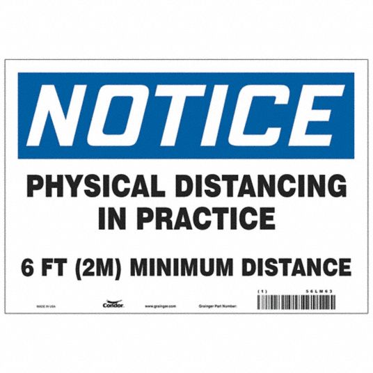 7 in x 10 in Nominal Sign Size, 0.055 in Thick, Covid 19 Sign 7X10 ...