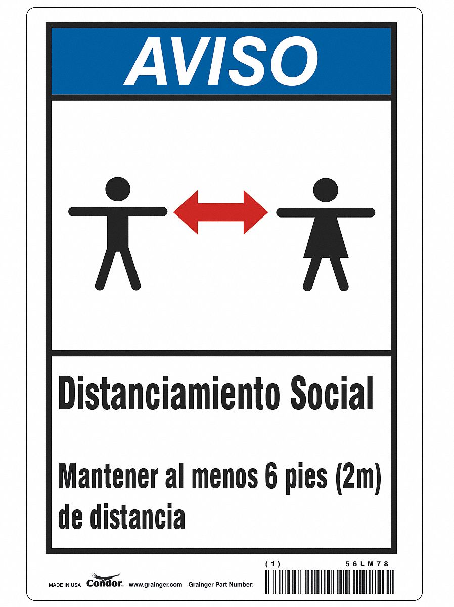 10 in x 14 in Nominal Sign Size, 0.004 in Thick, Covid 19 Sign 10X14 ...