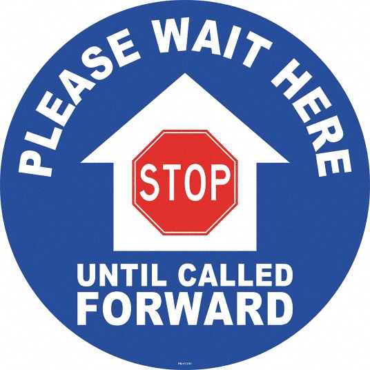 STRANCO INC Social Distance Floor Sign, Stop Please Wait Here Until ...