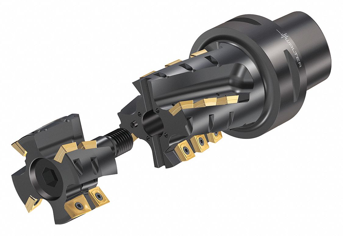 WALTER, 2 12/25 in Max. Cutting Dia., Taper, Indexable Square Shoulder ...