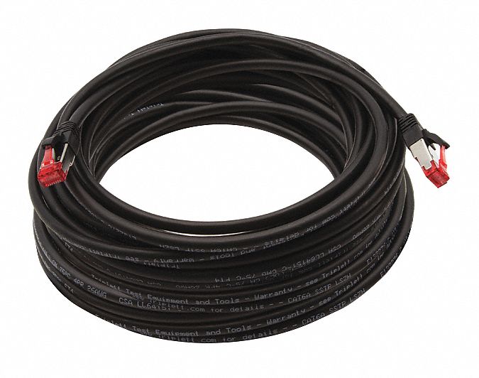 TRIPLETT PATCH CABLE,6A,10 GBPS,100FT,BLACK - Voice & Data Patch Cords ...