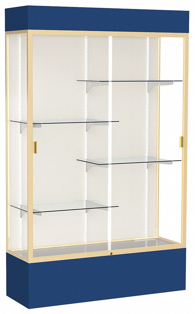 GHENT, Navy Blue, 80 in Overall Ht, Freestanding Display Case - 56TW56 ...