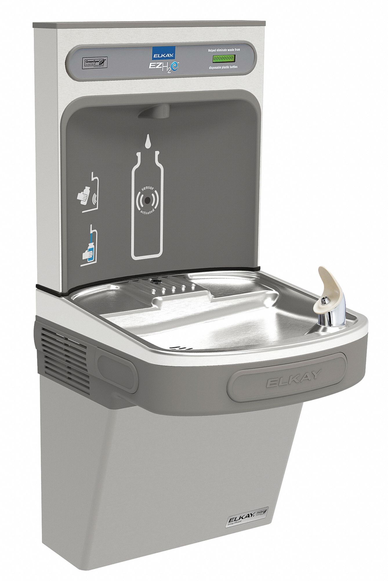 ELKAY, On-Wall, 8 gph @ 50°F, Drinking Fountain with Bottle Filler ...