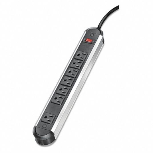 FELLOWES, Metal Power Strip,7-Outlet,12ft Cord - 56XH74|99089 - Grainger