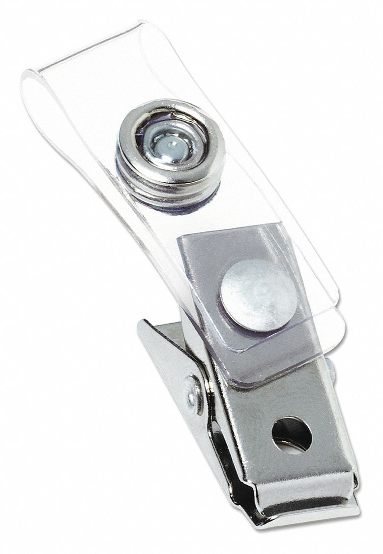 GBC, 100, PK, Metal Badge Clips,w/Plastic Straps,PK100 - 56XJ70|1122797 ...