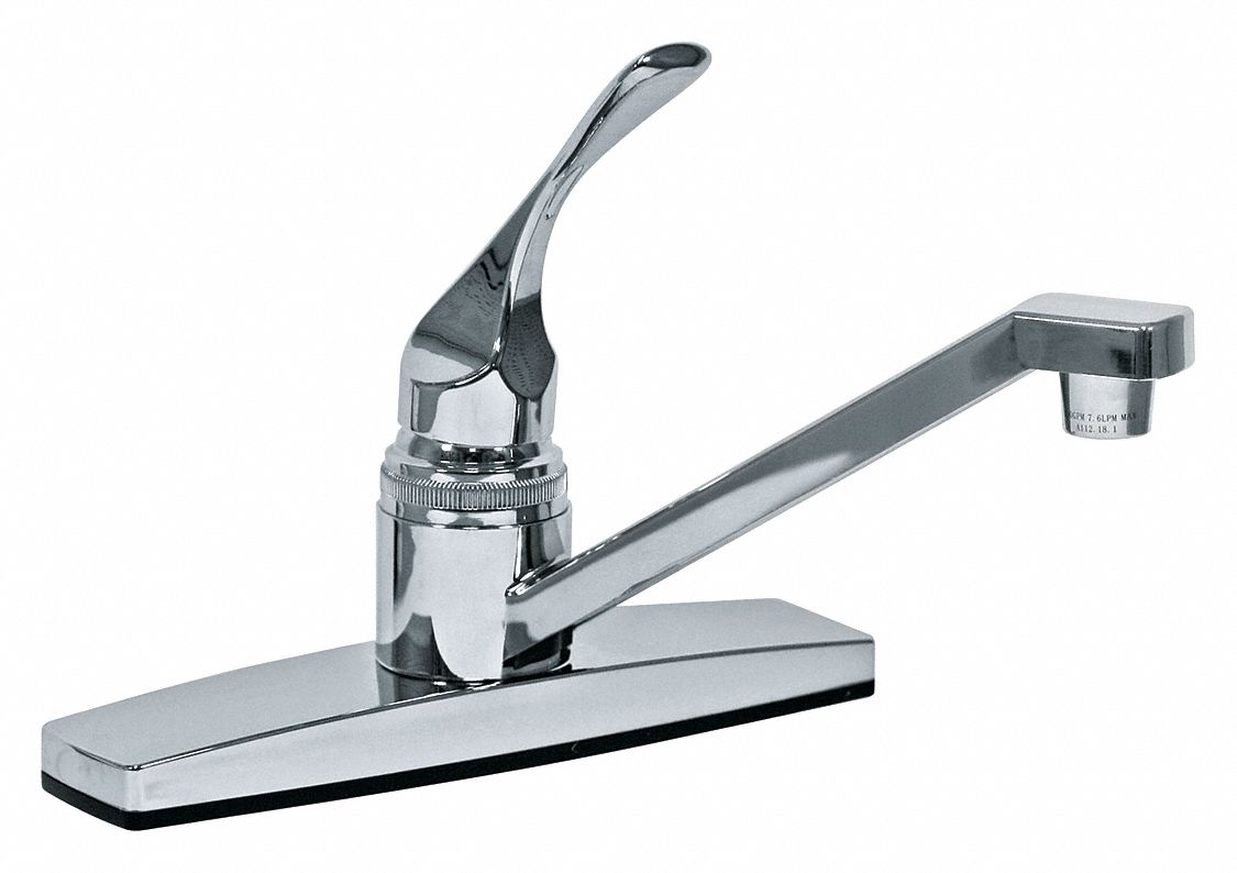 Polished Chrome Finish, Kitchen Faucet,1 Handle,Chrome Plated - 56YN13 ...