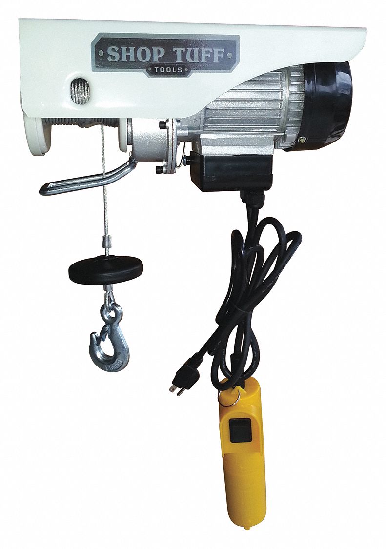 SHOP TUFF, Electric Cable Hoist, 220lb-440lb - 56YP09|STF-2244EH - Grainger