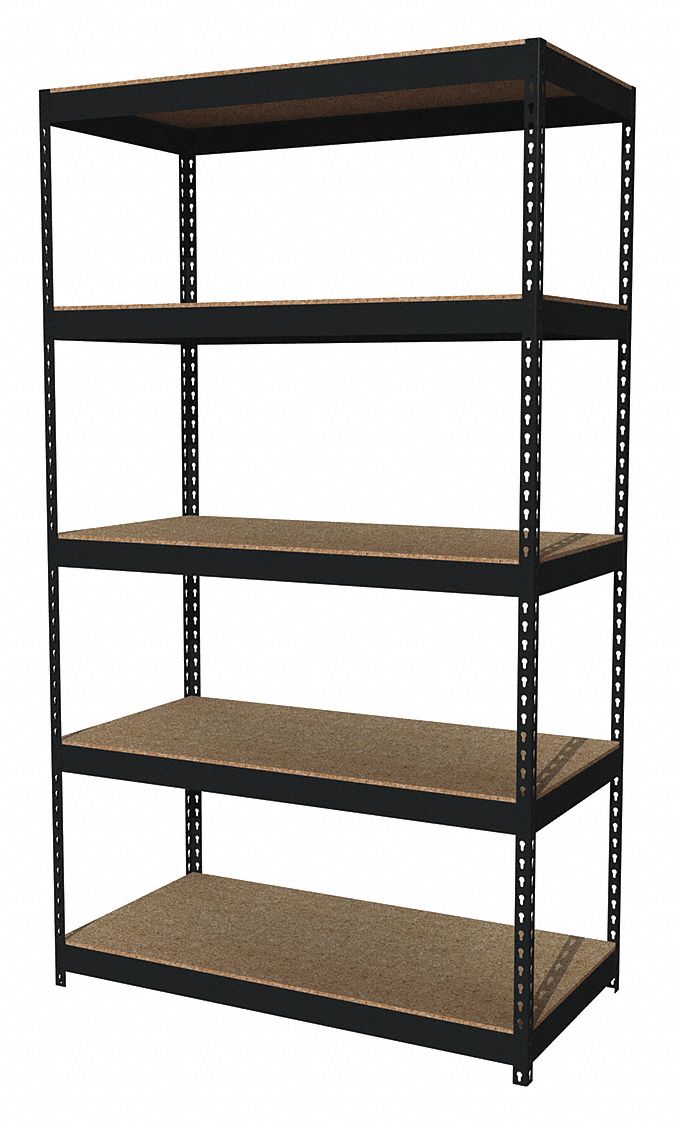 Rivet Shelving,5 Shelf,84Hx48Wx24"D - Grainger