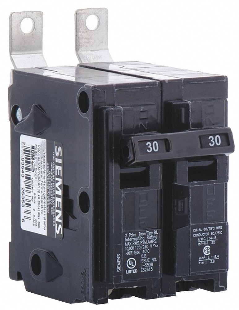 SIEMENS Interruptor Termomagnético Atornillable, Serie B, Número de ...