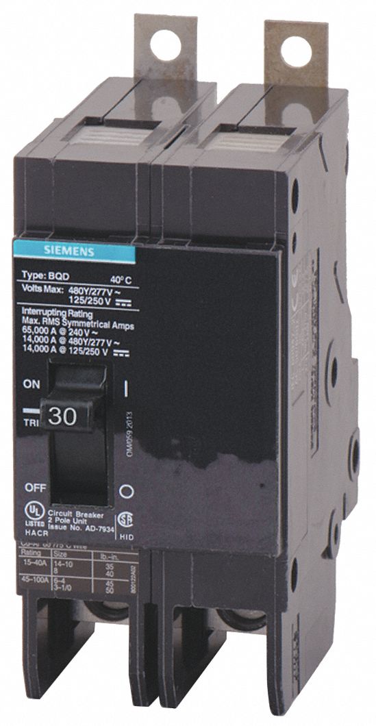 SIEMENS Interruptor Termomagnético Atornillable, Serie BQD, Número de ...