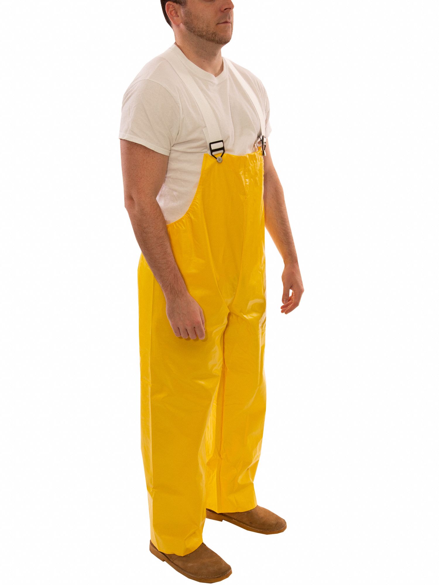 TINGLEY Rain Bib Overall: PVC, L, Yellow, 30 in Inseam, 42 in Max Waist ...