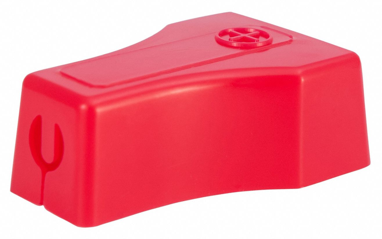 QUICKCABLE Straight Clamp Terminal Protector: 1 to 2 AWG, Red, Snap-On ...
