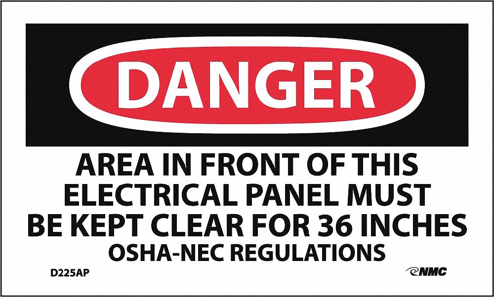 Danger Keep Elect Panel Clear Label,PK5, PK 5 - Grainger