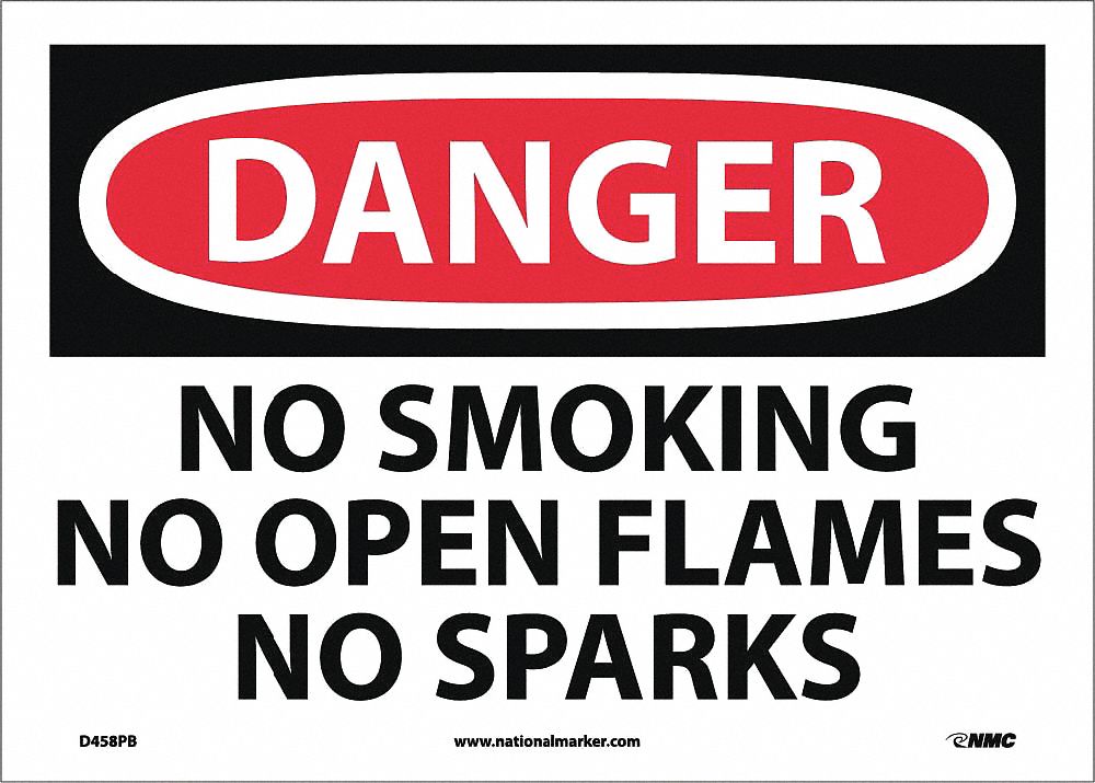 Danger No Smoking No Open Flames Sign - Grainger
