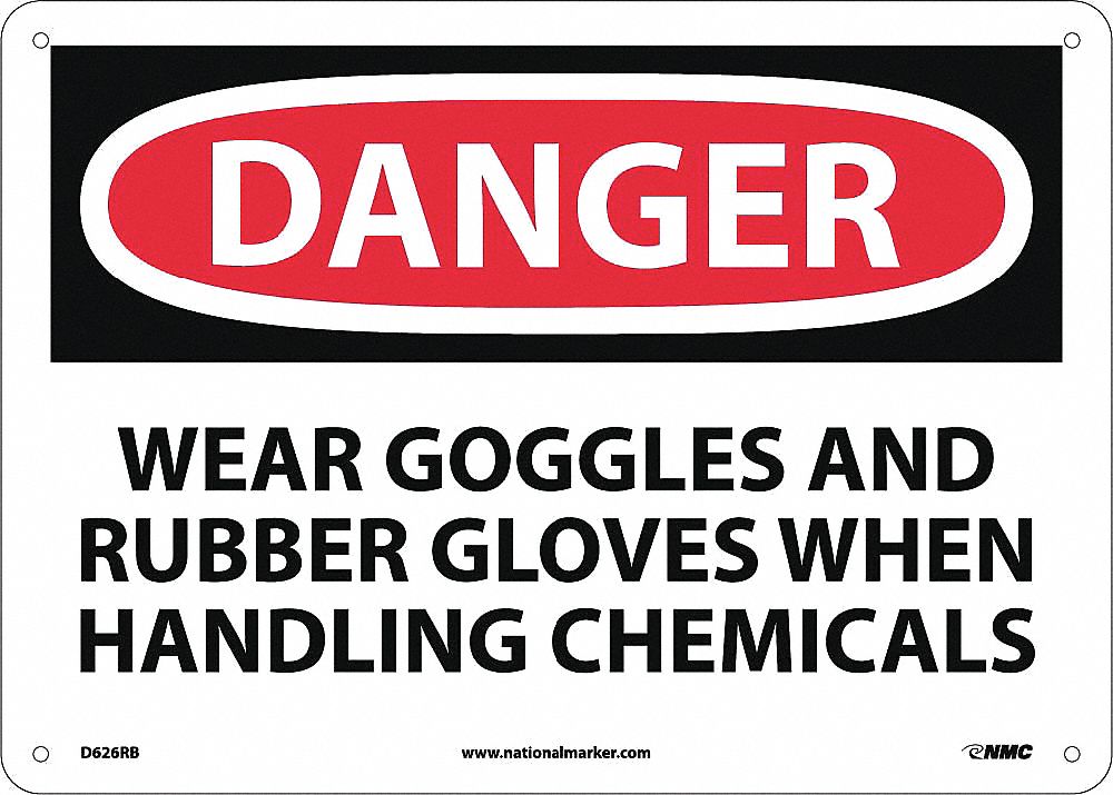 Sign,Danger Wear Ppe When Handling Chem - Grainger