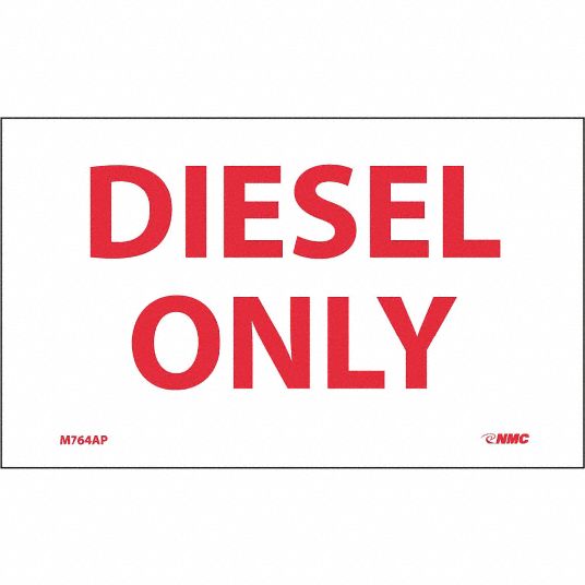 Diesel Only Hazmat Label,PK5, PK 5 - Grainger