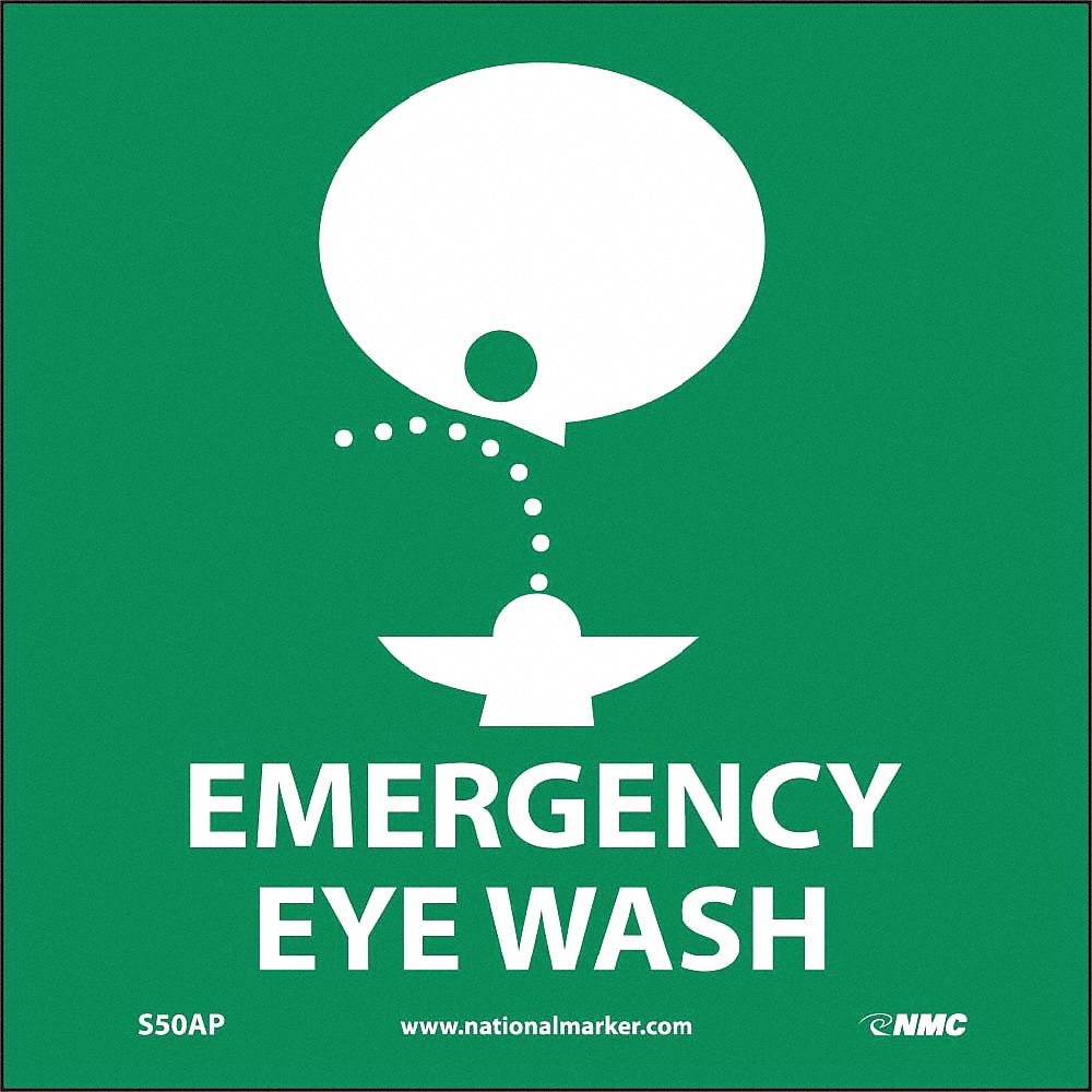 Emergency Eye Wash Label,PK5, PK 5 - Grainger
