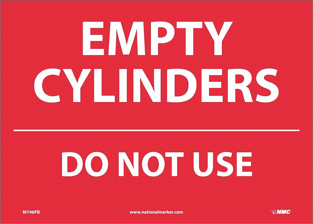 Empty Cylinders Do Not Use Sign - Grainger
