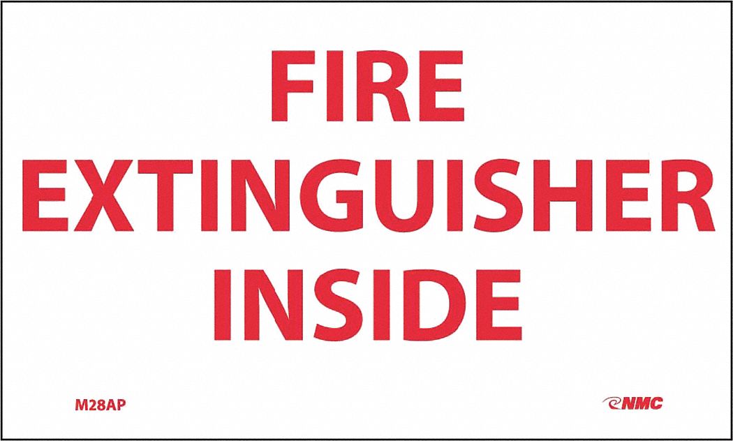 Fire Extinguisher Inside Label,PK5 - Grainger