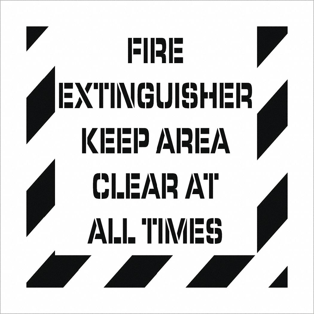 Fire Extinguisher Plant Marking Stencil - Grainger