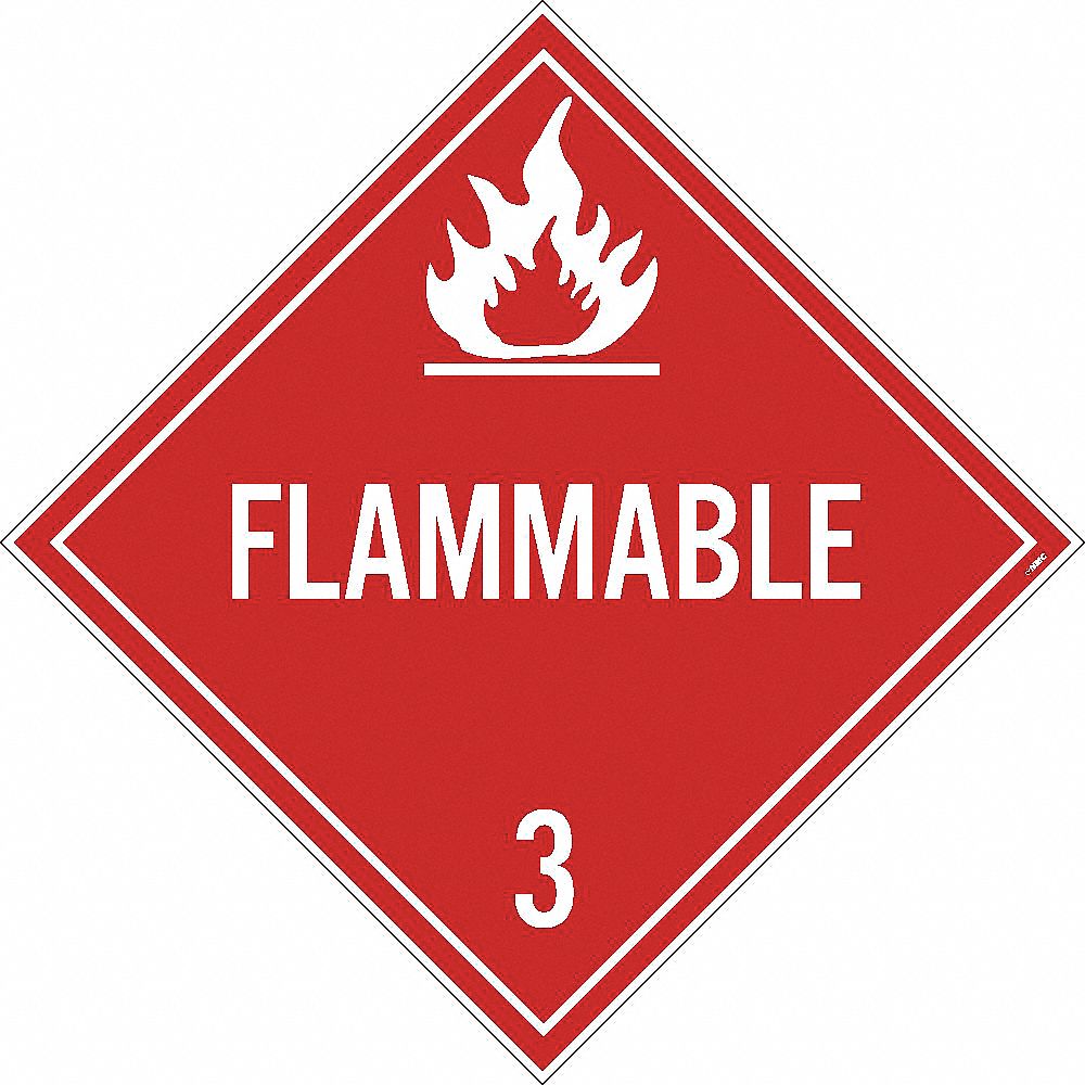 Flammable 3 Dot Placard Sign - Grainger