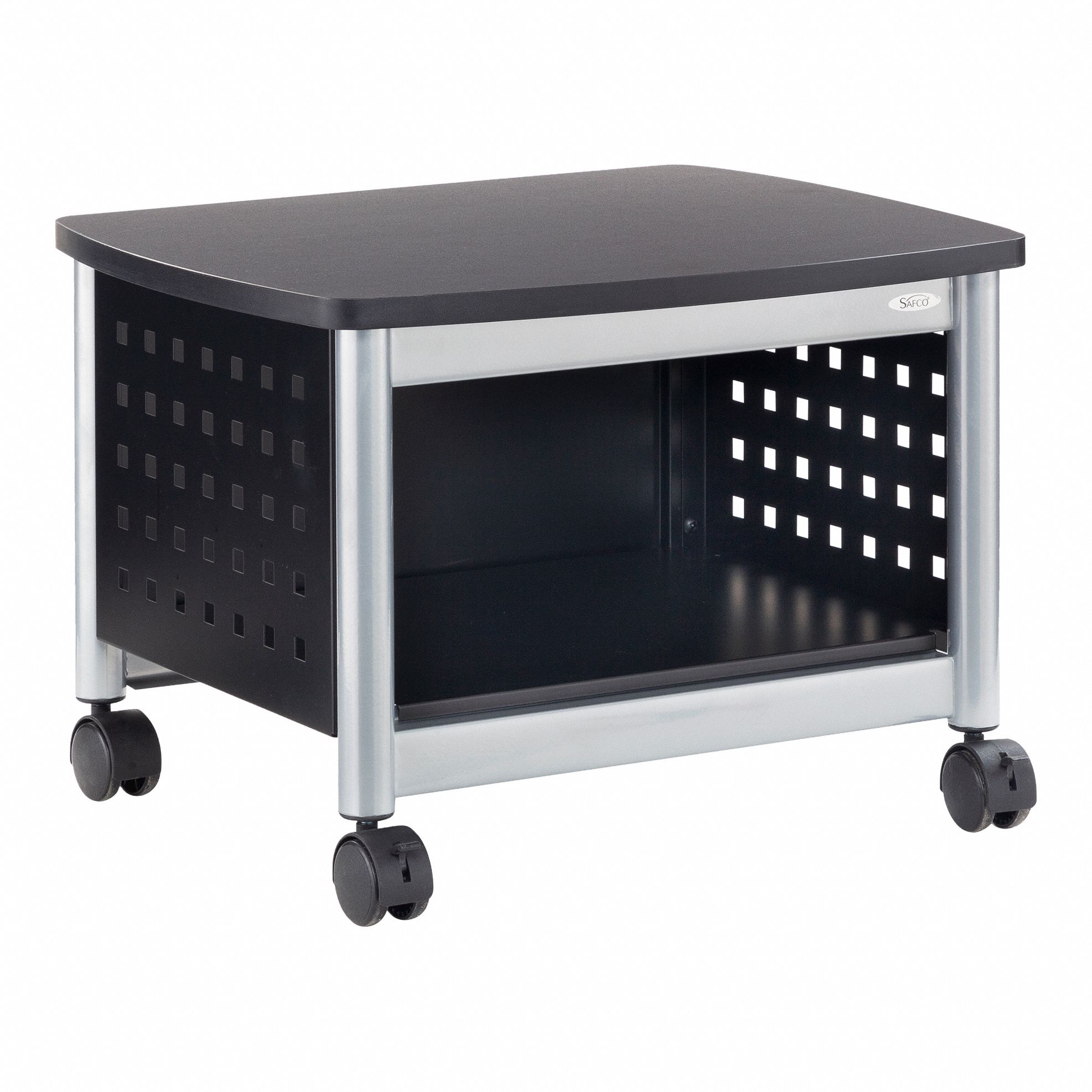 SAFCO, Black/Silver, 14 1/2 in Overall Ht, Printer Stand - 619U28 ...
