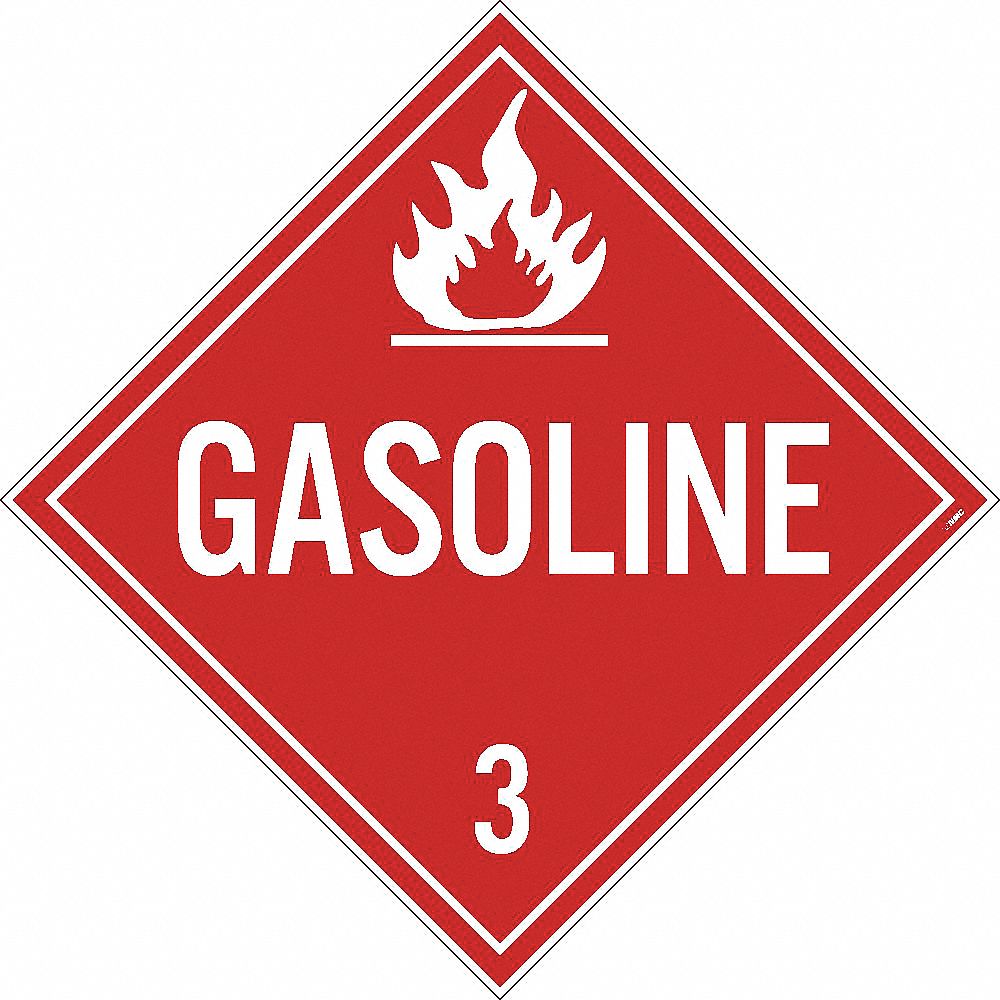 Gasoline 3 Dot Placard Sign - Grainger