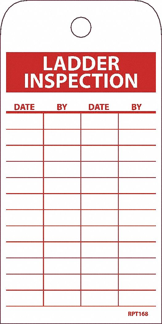 Ladder Inspection Tag,PK25 - Grainger