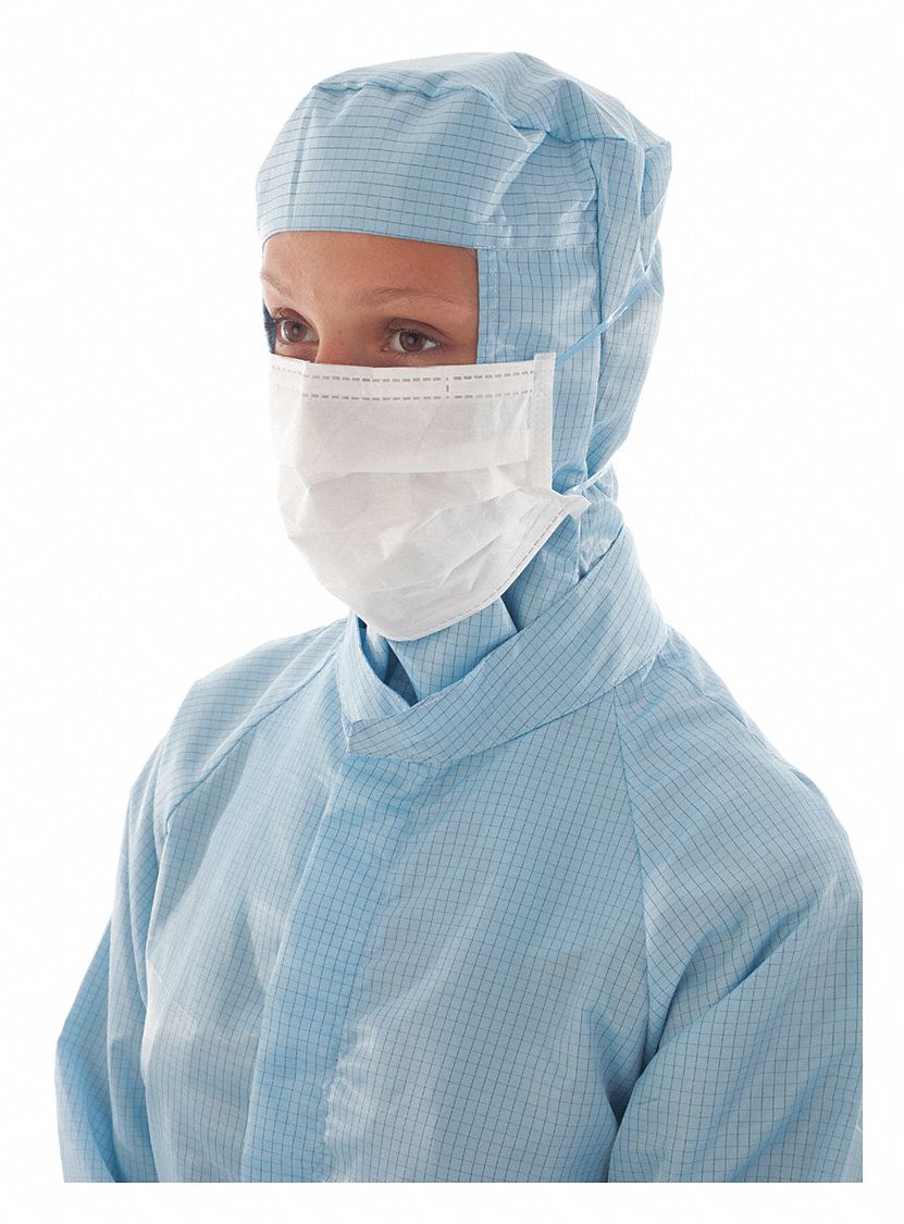 Dual, Non-Adj, Polyethylene/Polypropylene, Cleanroom Mask - 575Y43 ...