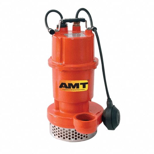 AMT PUMPS, 1/2 hp, 3/16 in Max. Dia. Solids, Submersible Sump Pump ...