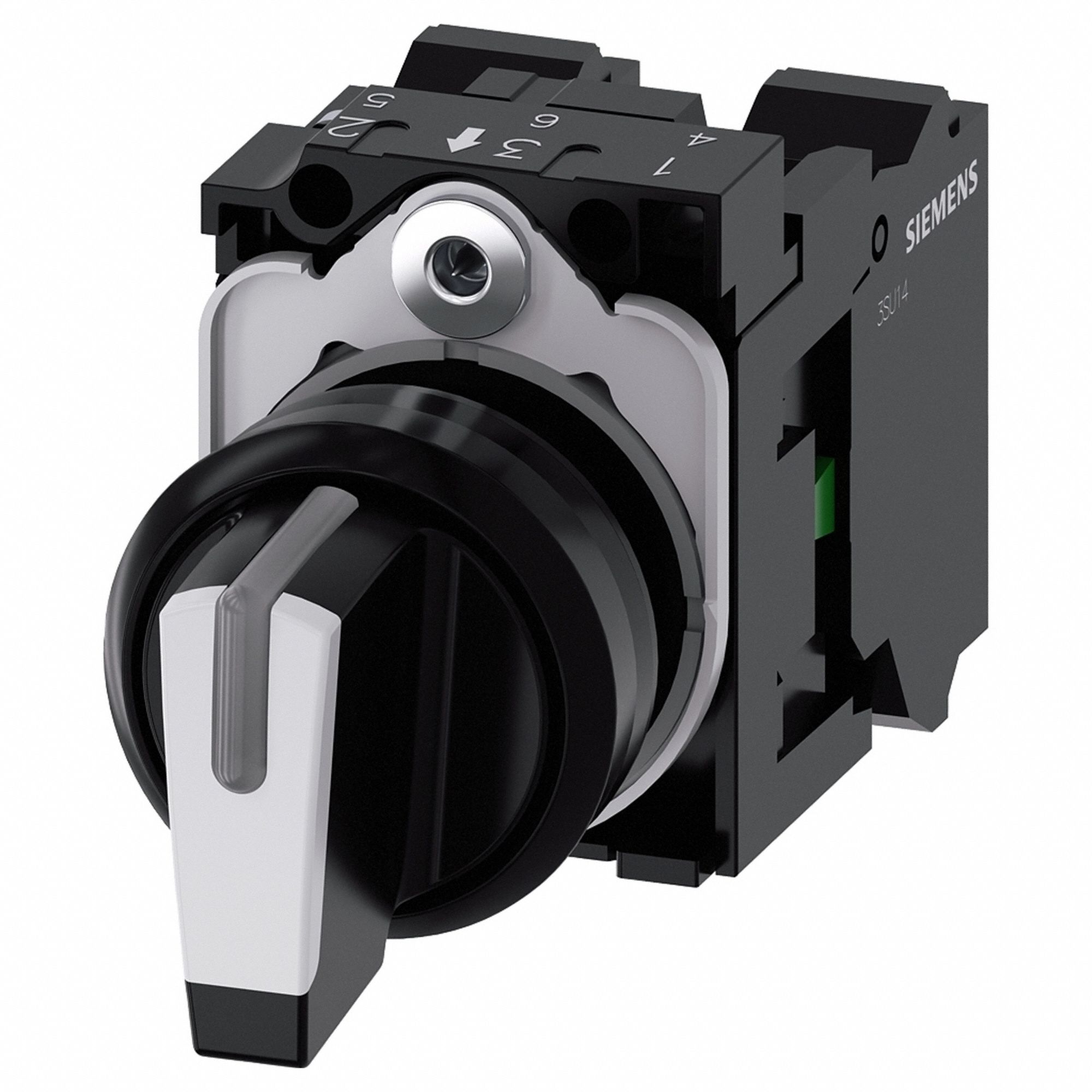 SIEMENS, 22 mm Panel Mounting Size, 3 Positions, Selector Switch ...