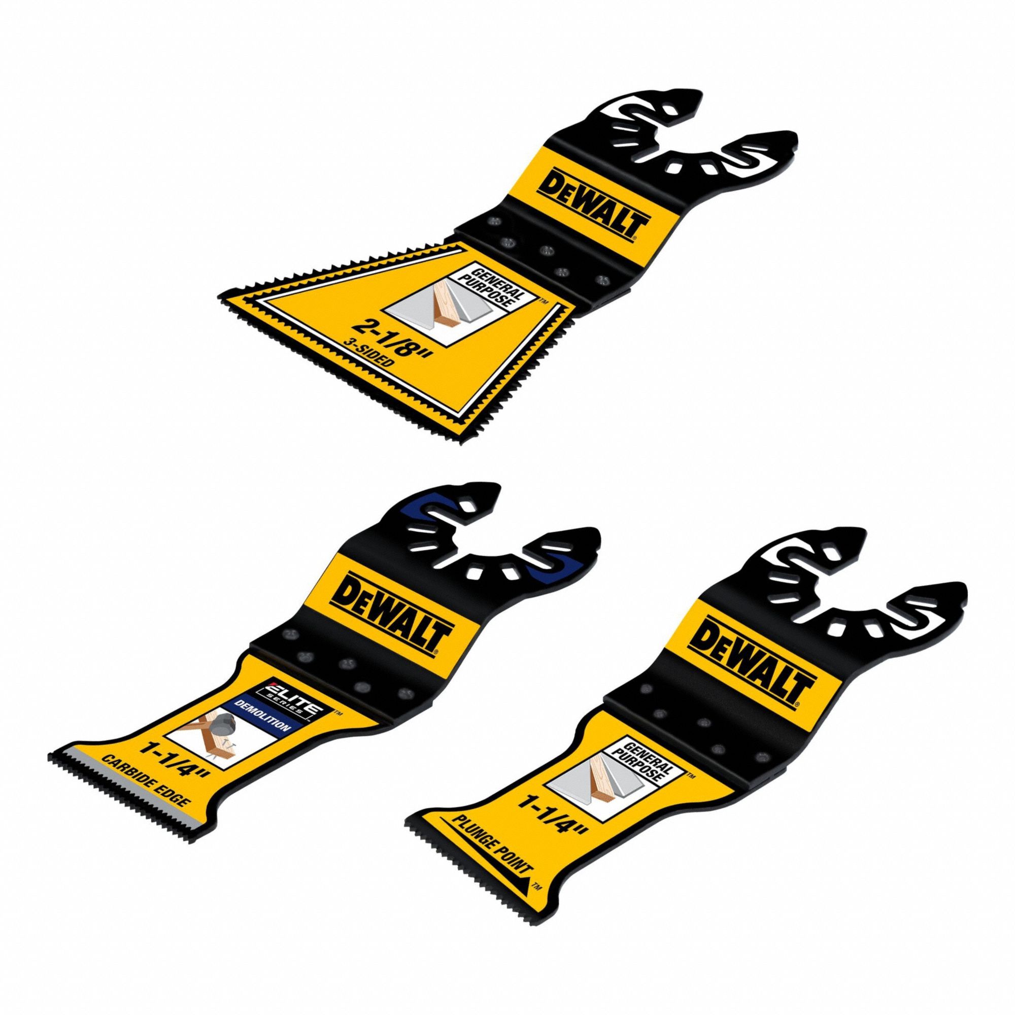 DEWALT, 3 Blades, Semi-Circular, Oscillating Tool Blade Set - 879D33 ...