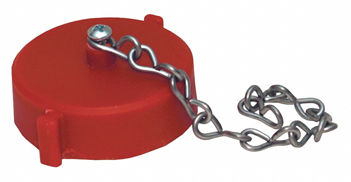 DIXON VALVE & COUPLING, Thermoplastic Cap with Chain 2-1/2"-NST ...