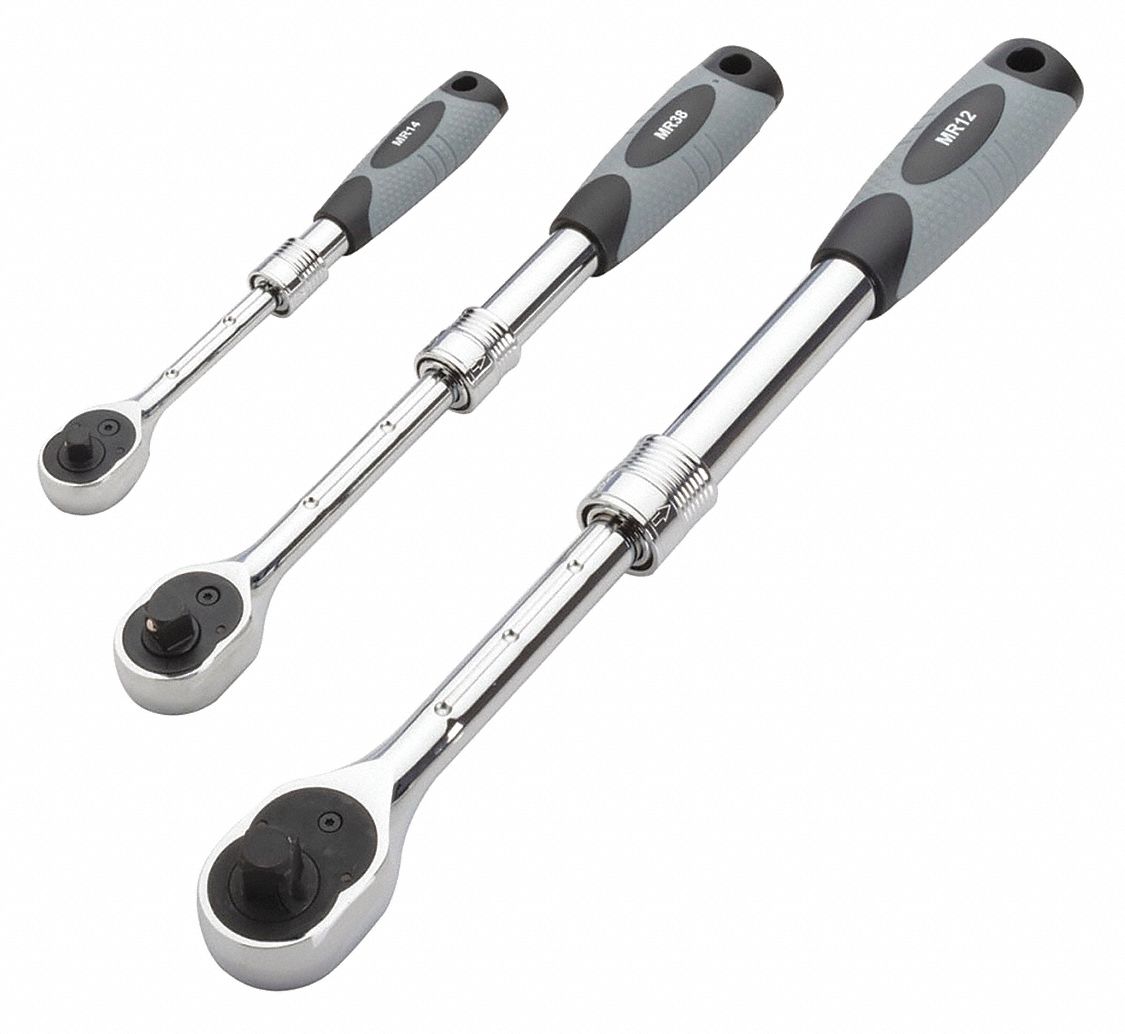 E-Z RED, Ratchet Set,Extendable,3 pcs - 58FJ17|MR482 - Grainger