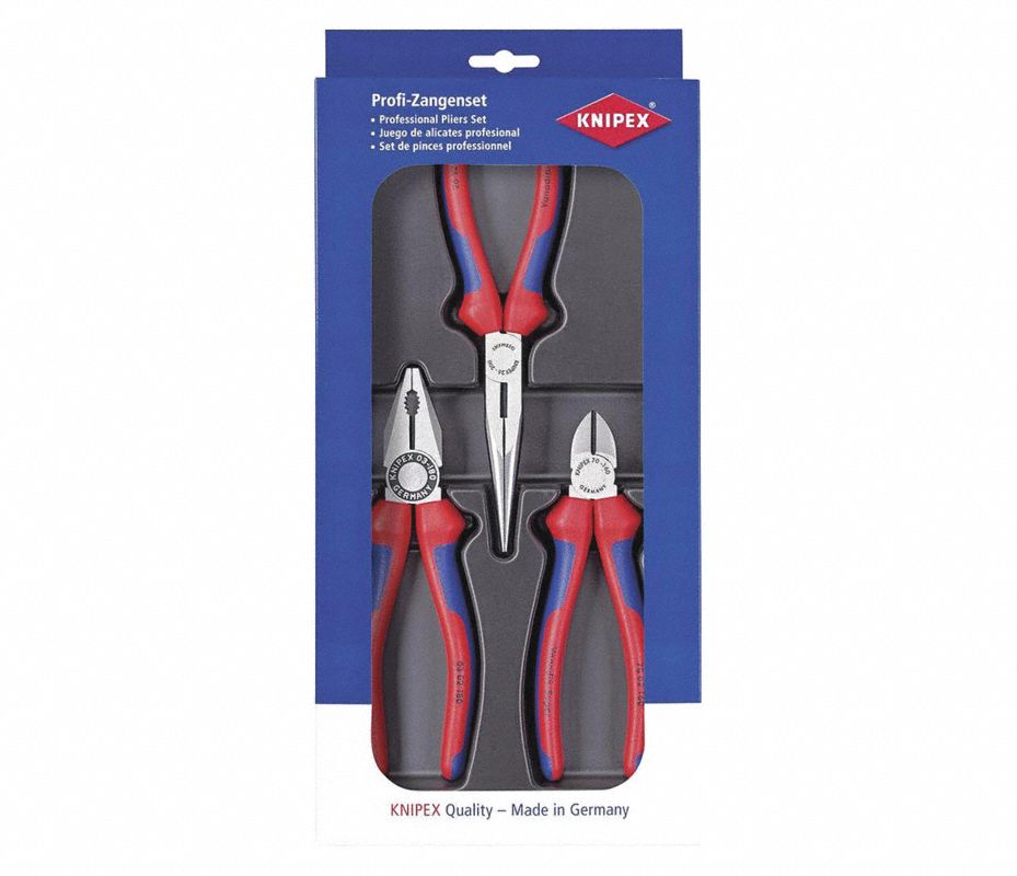 KNIPEX Juego de Pinzas Corte Diagonal , Electricista , Punta Larga 3 ...