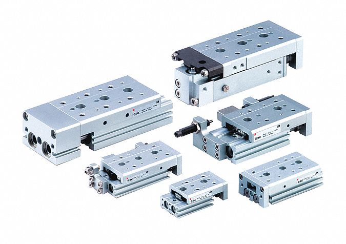 SMC, 50 mm Stroke Lg, 25 mm Bore Dia, Slide Table - 58JX56|MXS25-50A ...