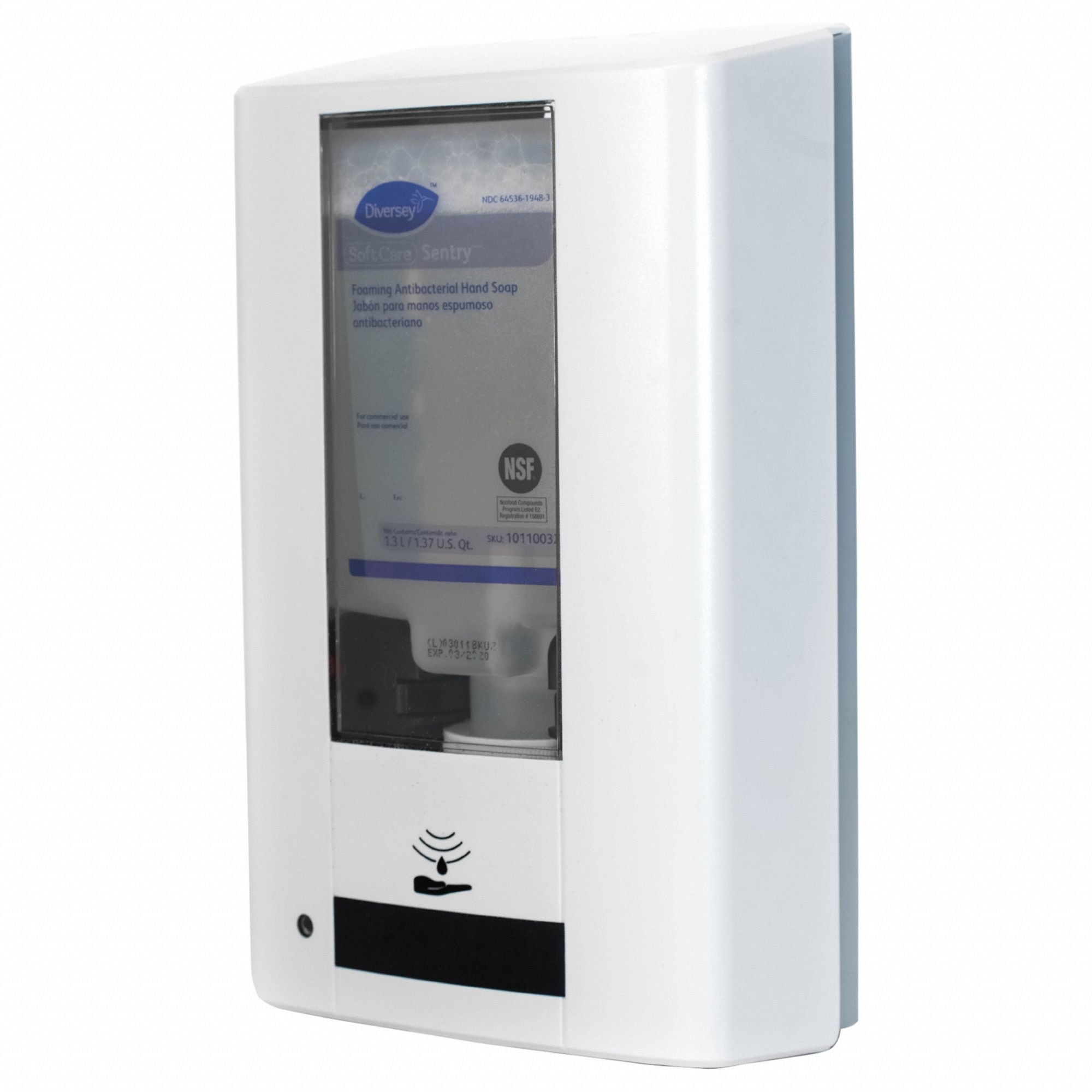 DIVERSEY, Auto, White, Hand Sanitizer Dispenser - 58KX83|D6205568 ...