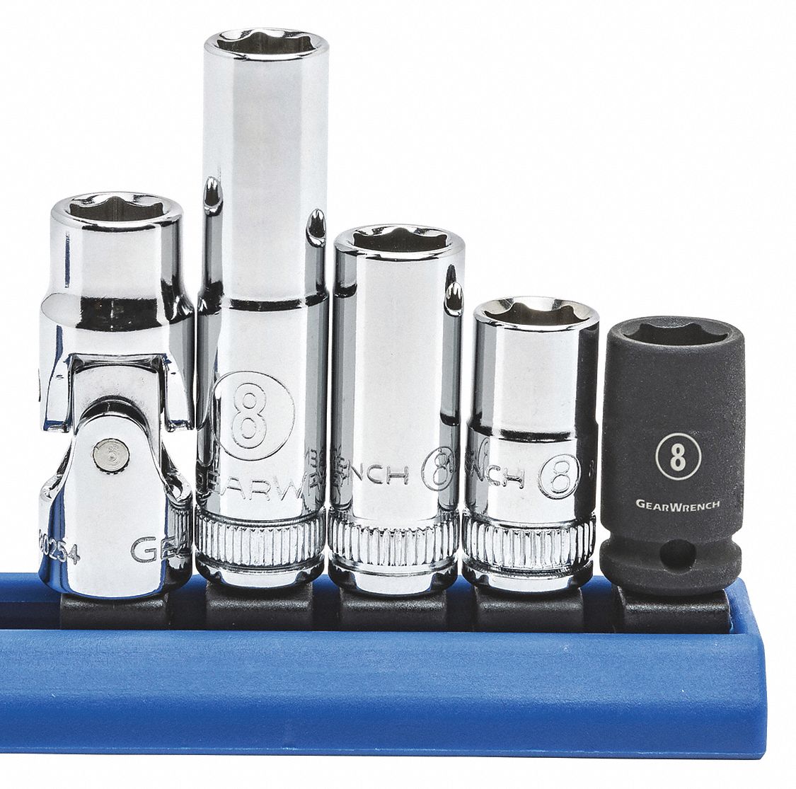 Socket Set,8mm,1/4" D,6pt.,5pcs. - Grainger