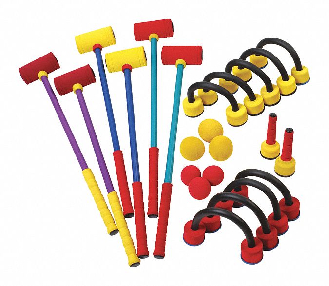 CHAMPION SPORTS, Foam, Red/Yellow, Croquet Set - 58MU14|FCRSET - Grainger
