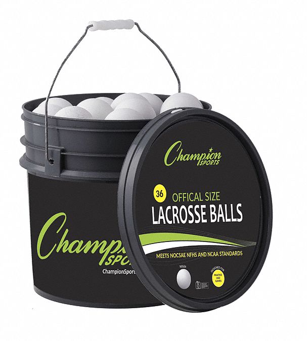 CHAMPION SPORTS, White, NCAA/NFHS/NOCSAE/SEI, Lacrosse Ball Set ...
