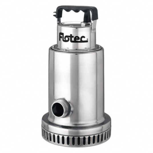 FLOTEC, 1/2 hp, 0 in Max. Dia. Solids, Plug-In Utility Pump - 58MW96 ...