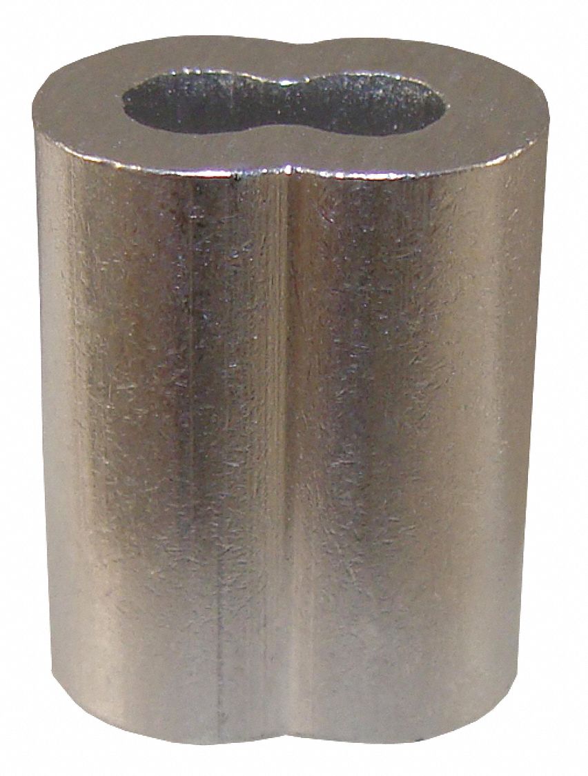 LOCOLOC, Oval Sleeve, 1/4 in Compatible Rope Dia, Wire Rope Oval Sleeve ...